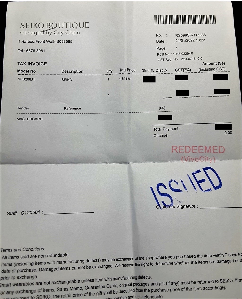 Invoice | Yeoman's Watch Review